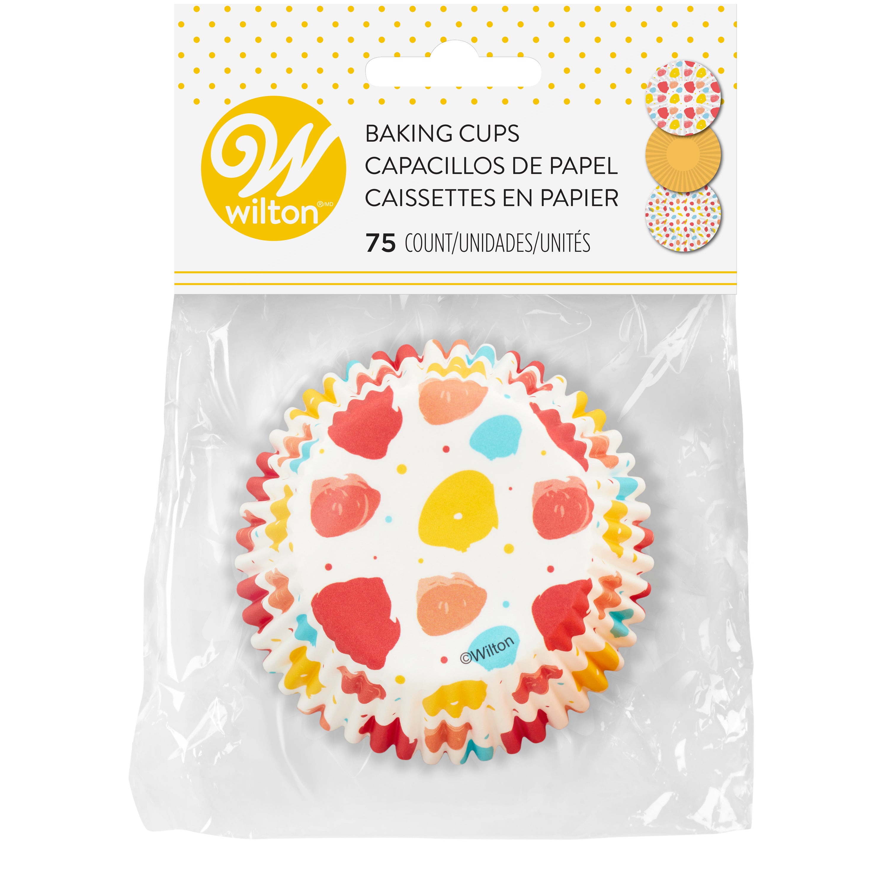 capacillos diseño puntos coloridos 75und – Chocolatisimo Online